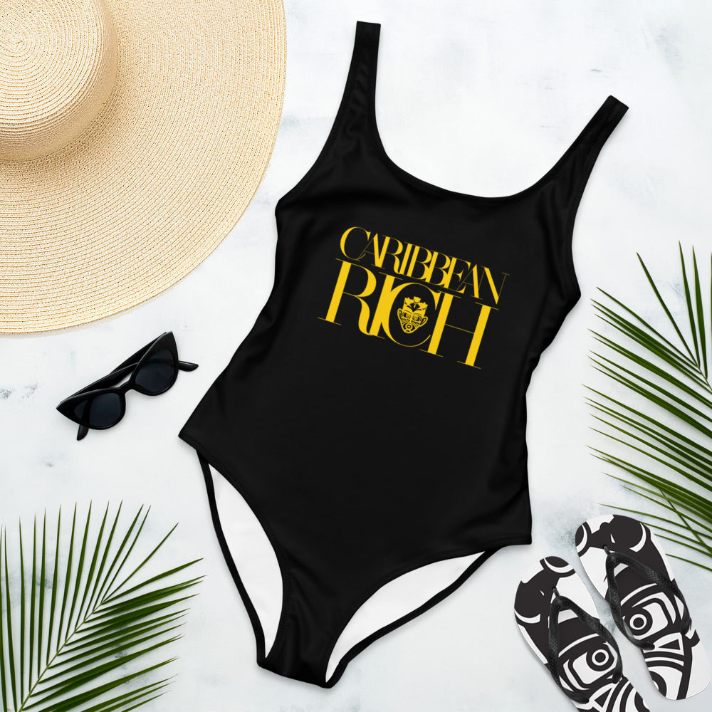 Caribbean Rich - One-Piece Swimsuit (Gold Print) | Trini Jungle Juice Store